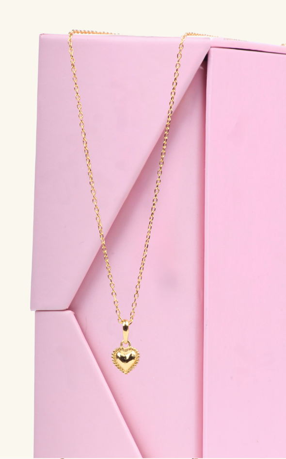 Micro Solid Heart Necklace - Hira Jewellery