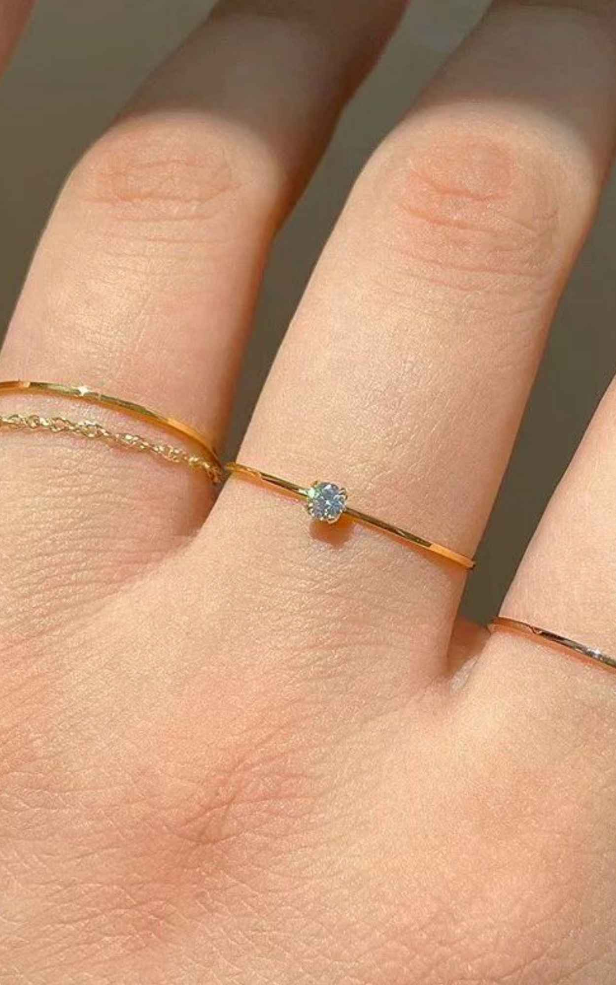 Stack of 4 Solitaire Ring – Hira Jewellery